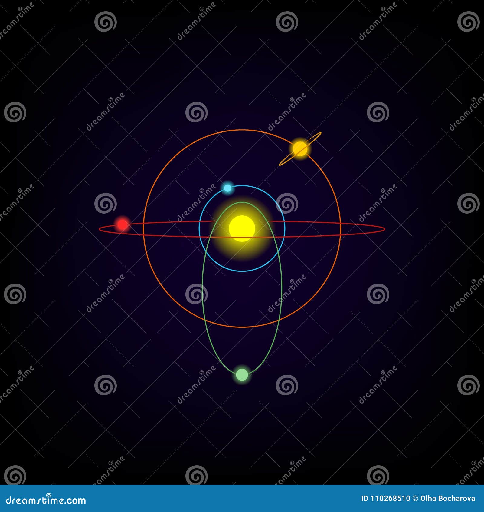 Solar System Icon. Planetary Model Stock Vector - Illustration of ...