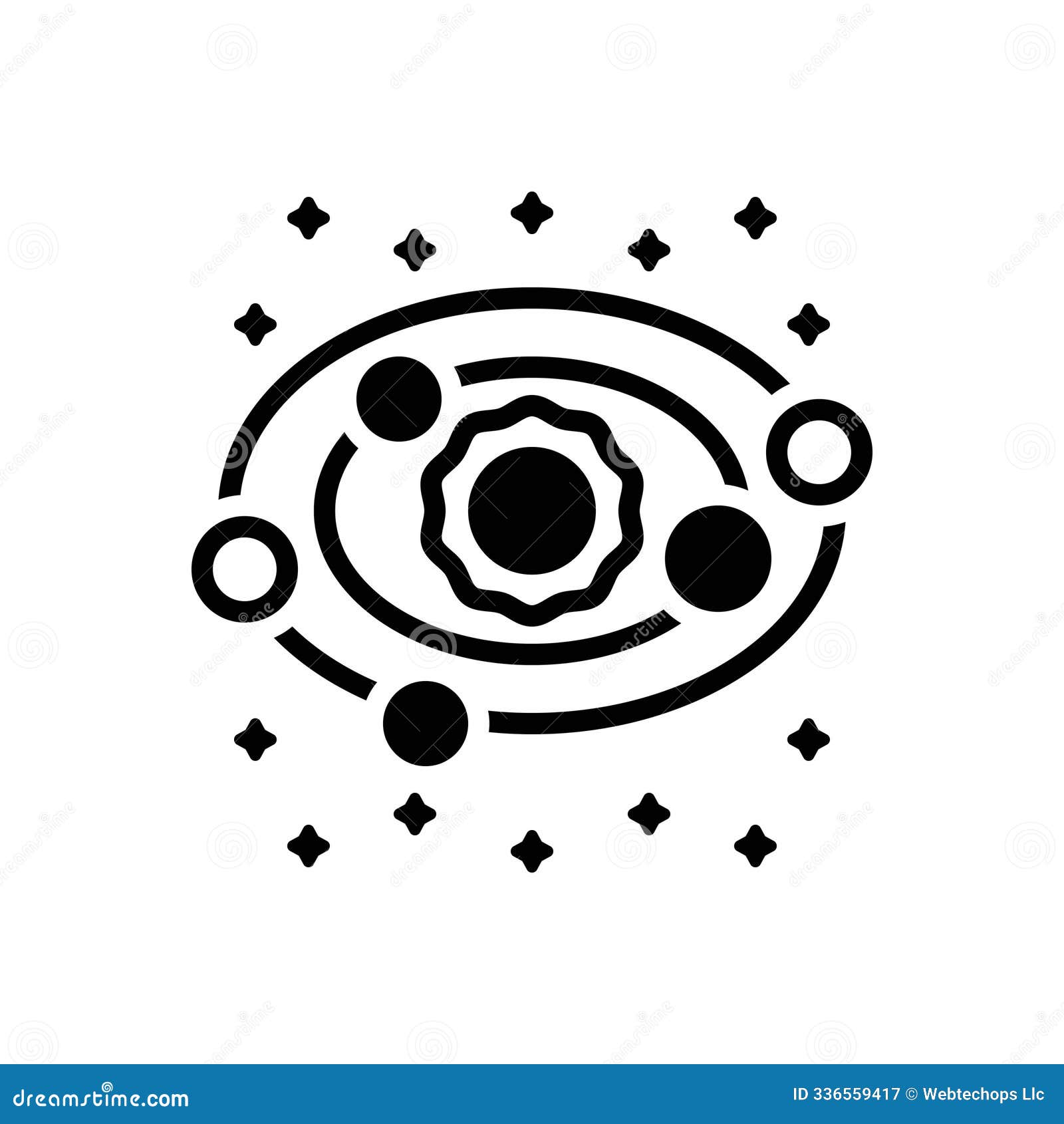 Black Solid Icon for Solar System, Planetary and Galaxy Stock Vector ...