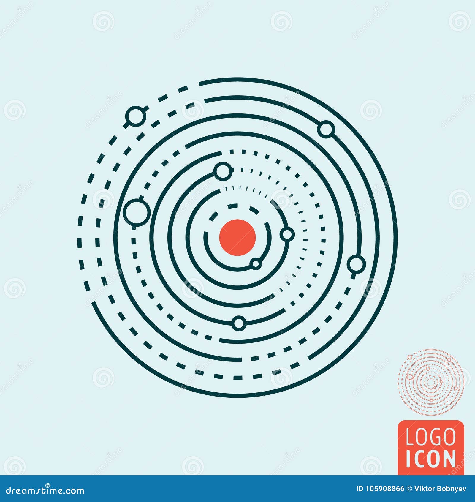 Solar system icon stock vector. Illustration of round - 105908866