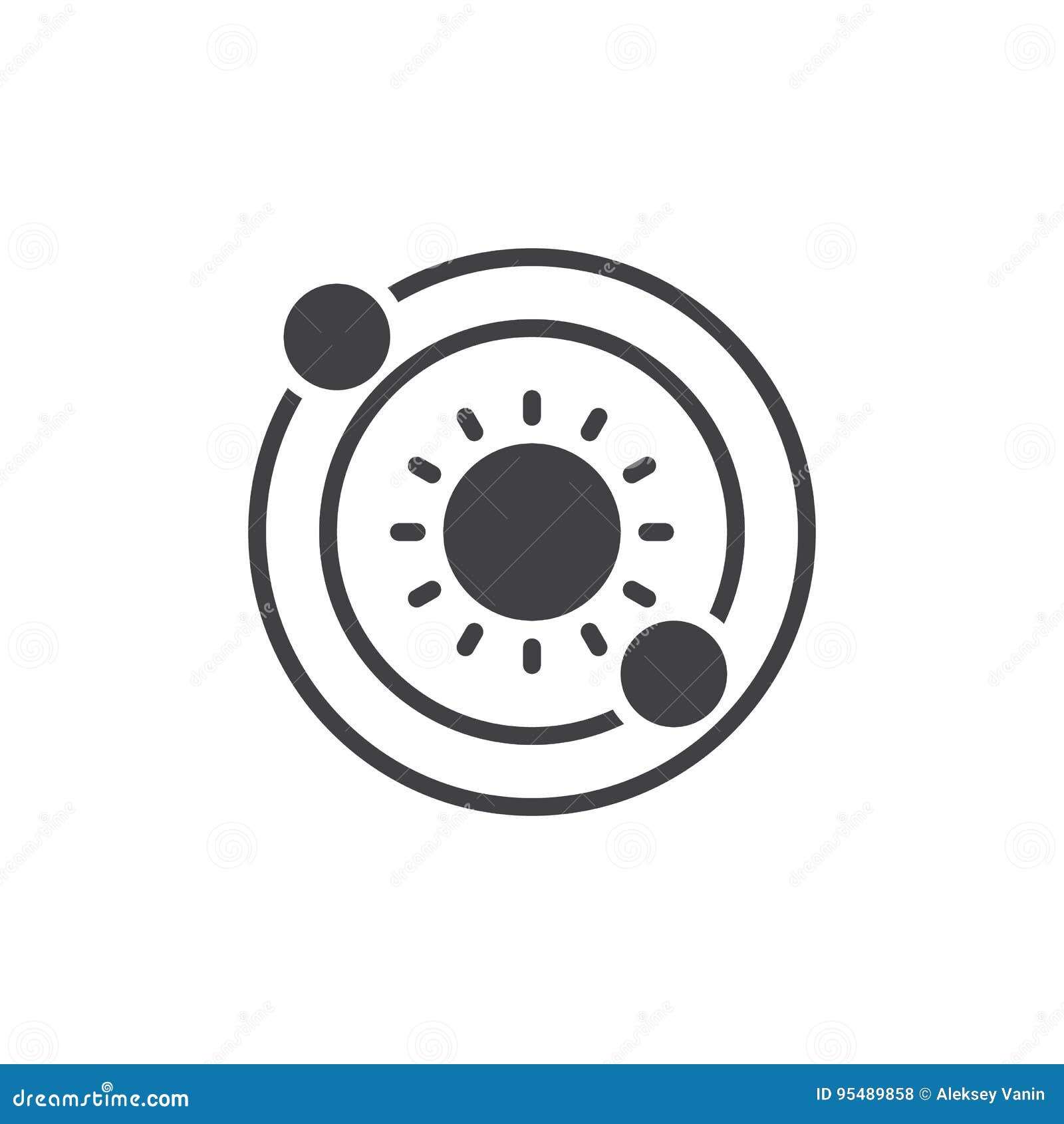 Solar System Icon Vector, Filled Flat Sign, Solid Pictogram Isolated on ...