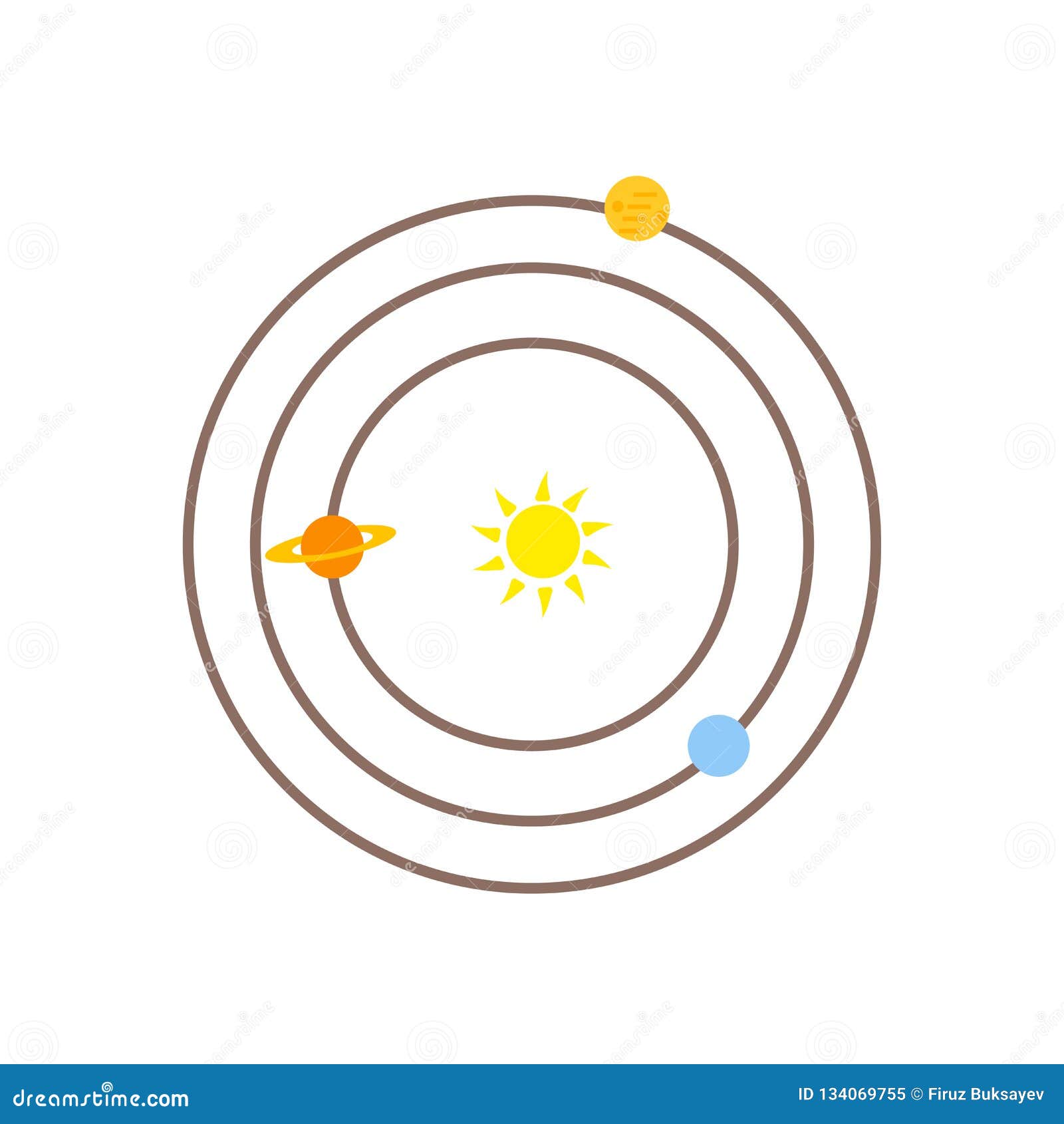 Solar System Icon Vector Sign and Symbol Isolated on White Background ...