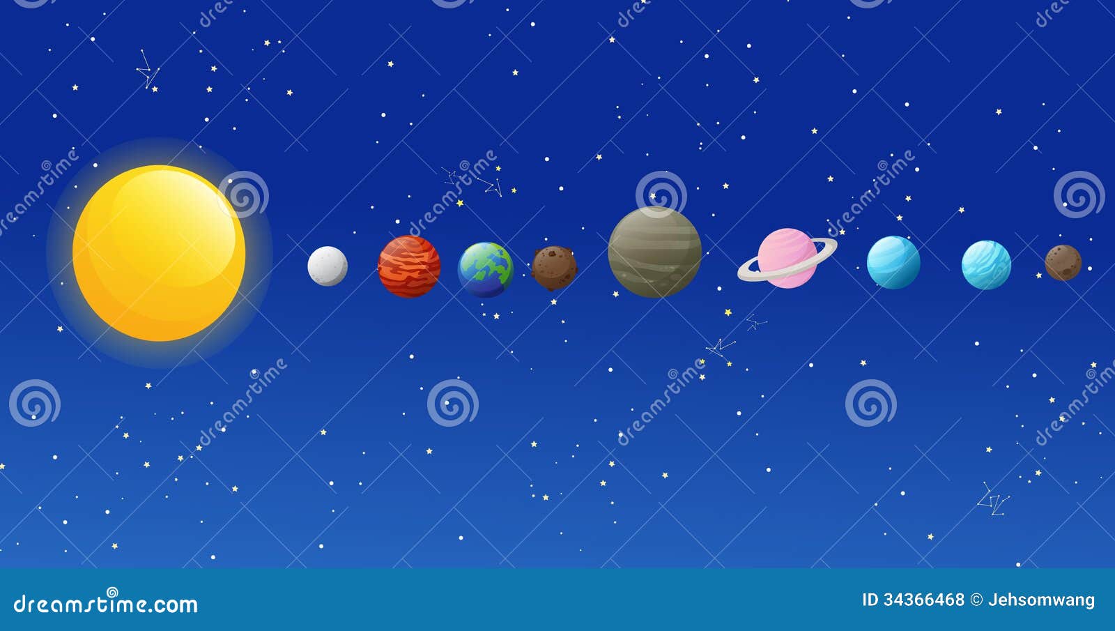 Solar system icons stock vector. Illustration of saturn - 34366468