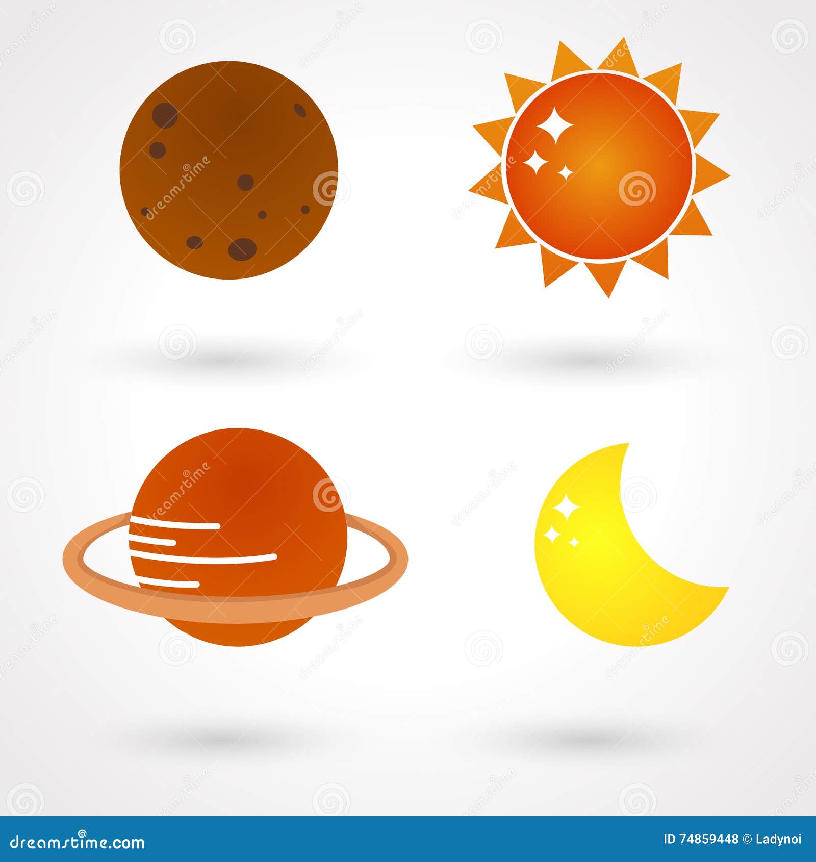 Solar System Icons Vector Illustration | CartoonDealer.com #74859448