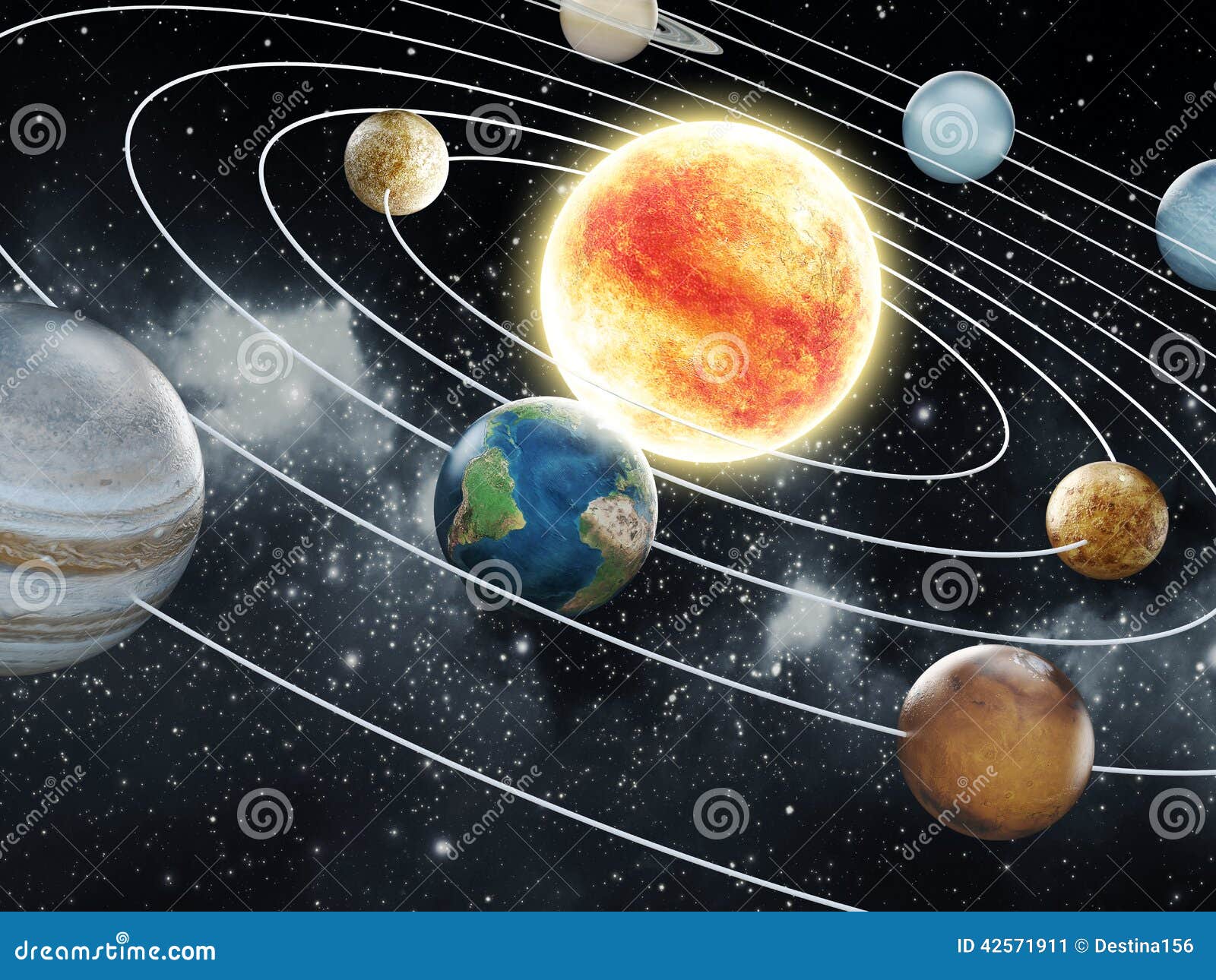 Solar system illustration stock illustration. Illustration of color ...