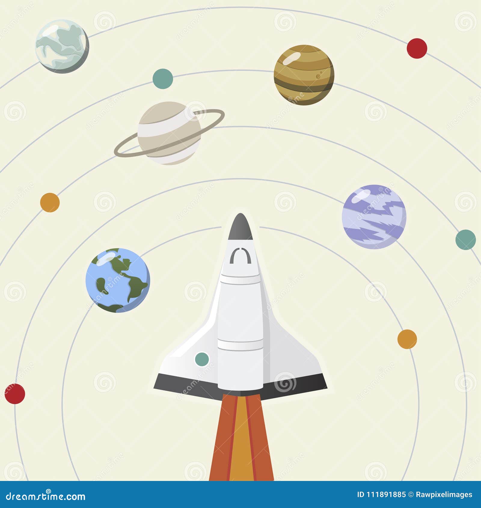 The Solar System Illustration Rocket Launch Stock Illustration ...