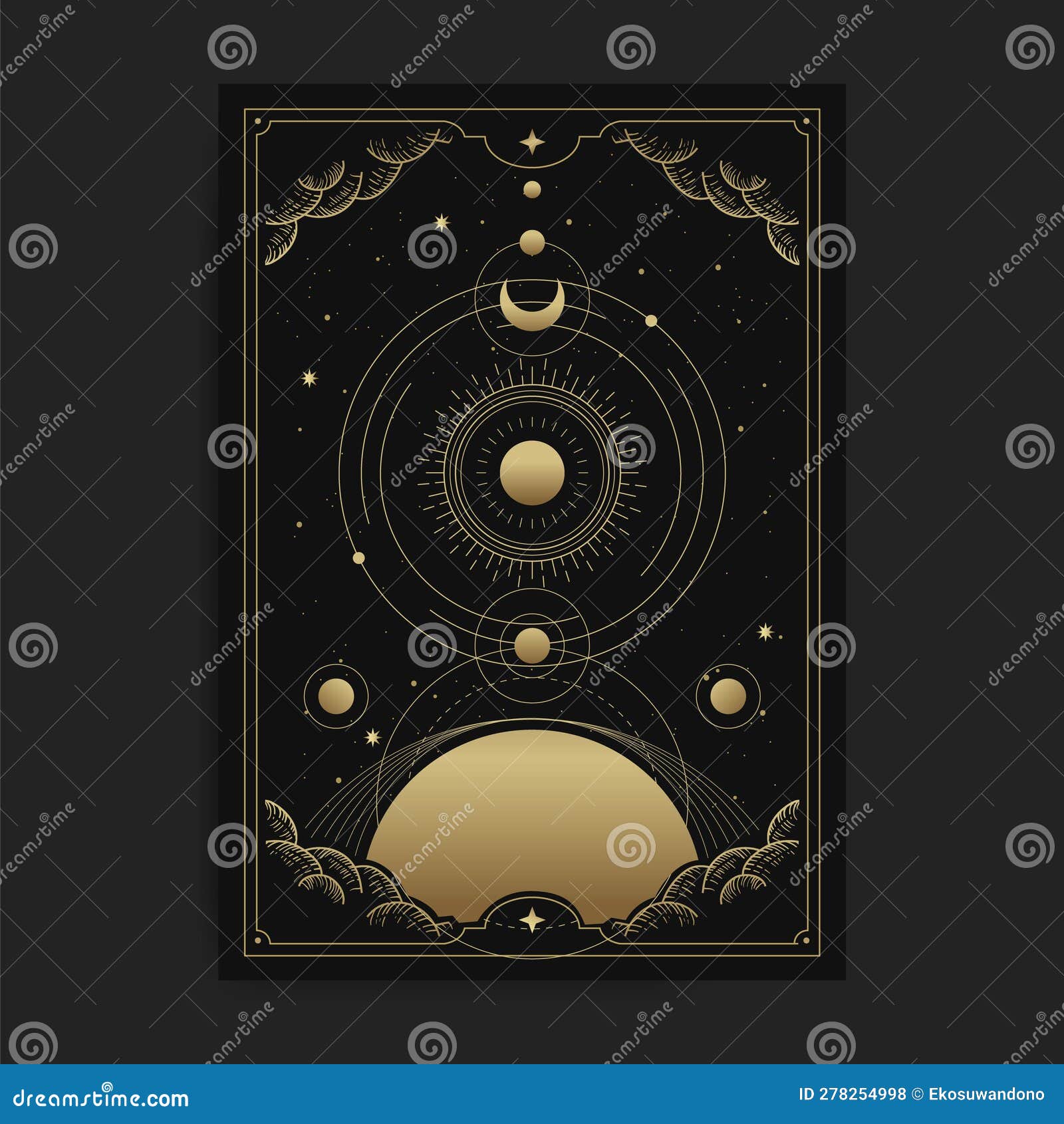 Solar System with Illustration of the Sacred Geometry of Planets Stock ...