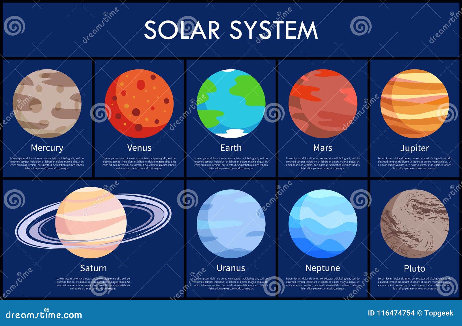 Solar System and Information Vector Illustration Stock Vector ...