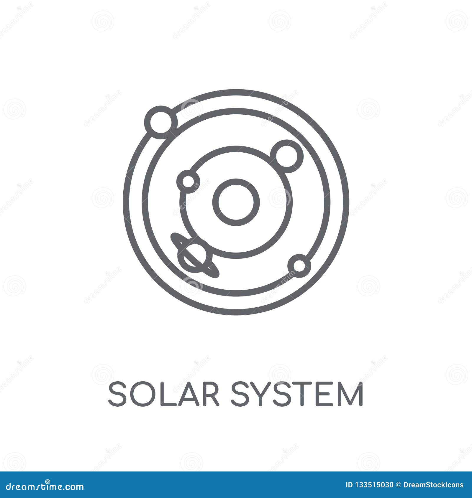 Solar System Linear Icon. Modern Outline Solar System Logo Conce Stock ...