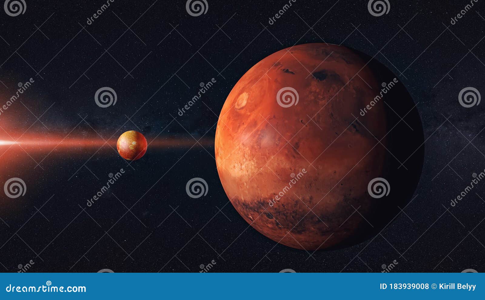 Solar System - Mars. Science Background Stock Illustration ...