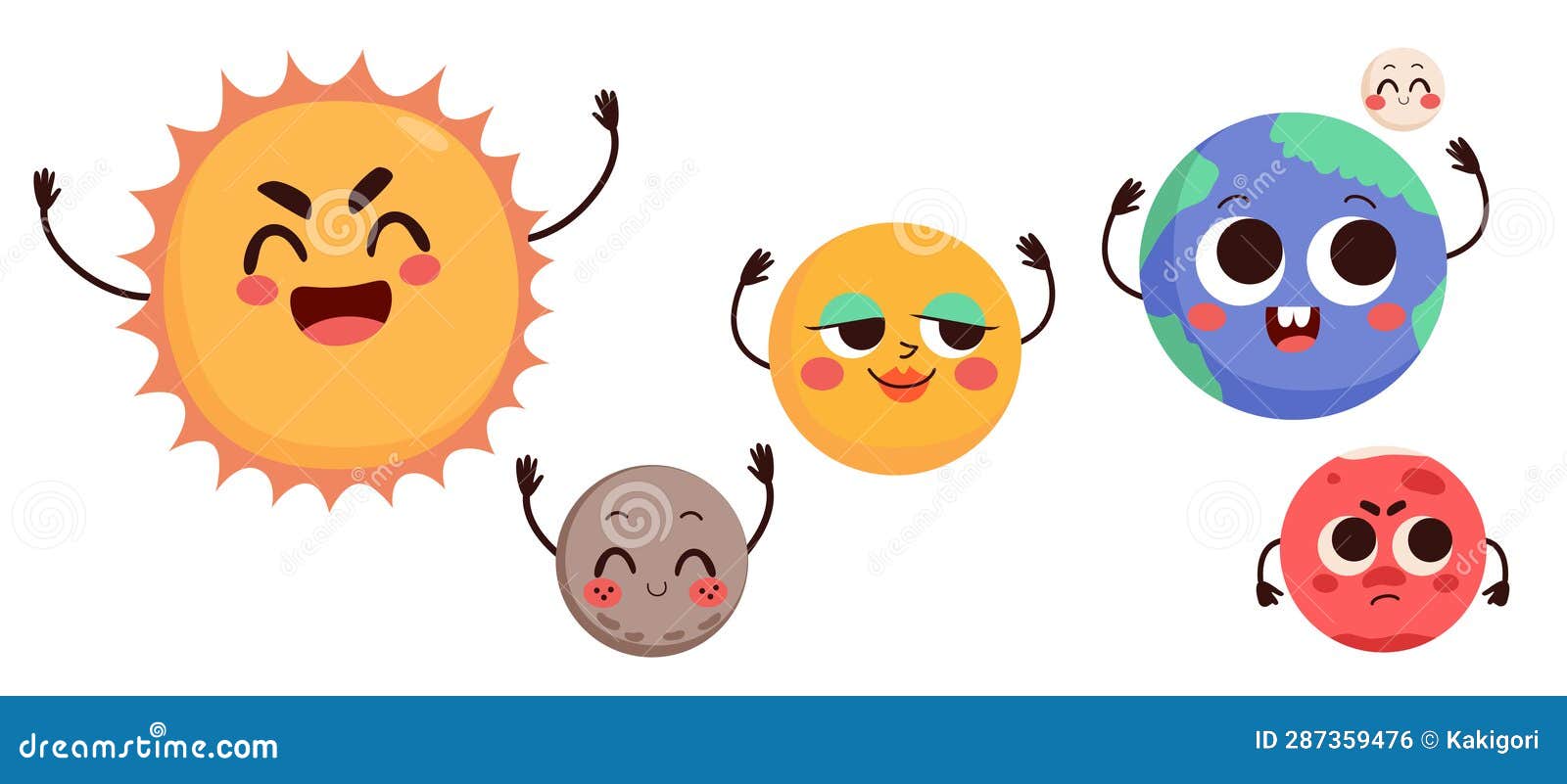 Solar System Mascot Character Elements Stock Vector - Illustration of ...