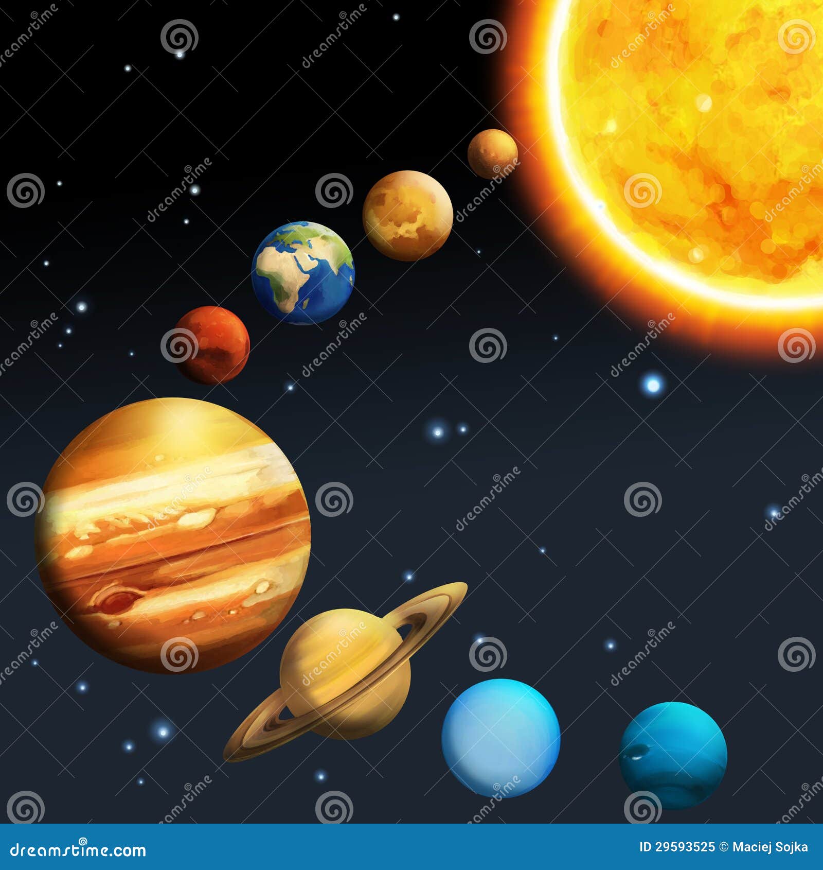The Solar System - Milky Way Stock Illustration - Illustration of ...