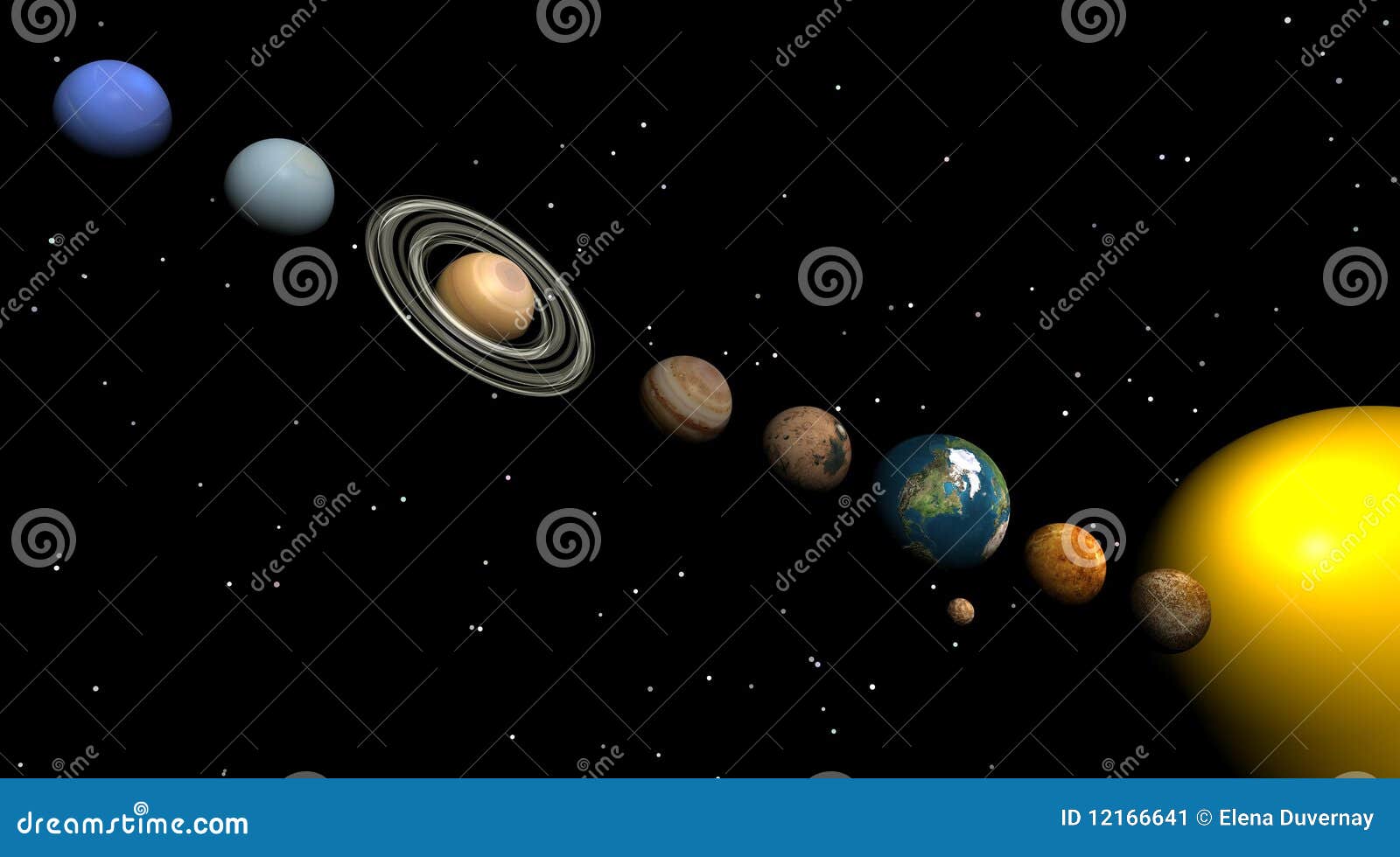Solar system in the night stock illustration. Illustration of night ...