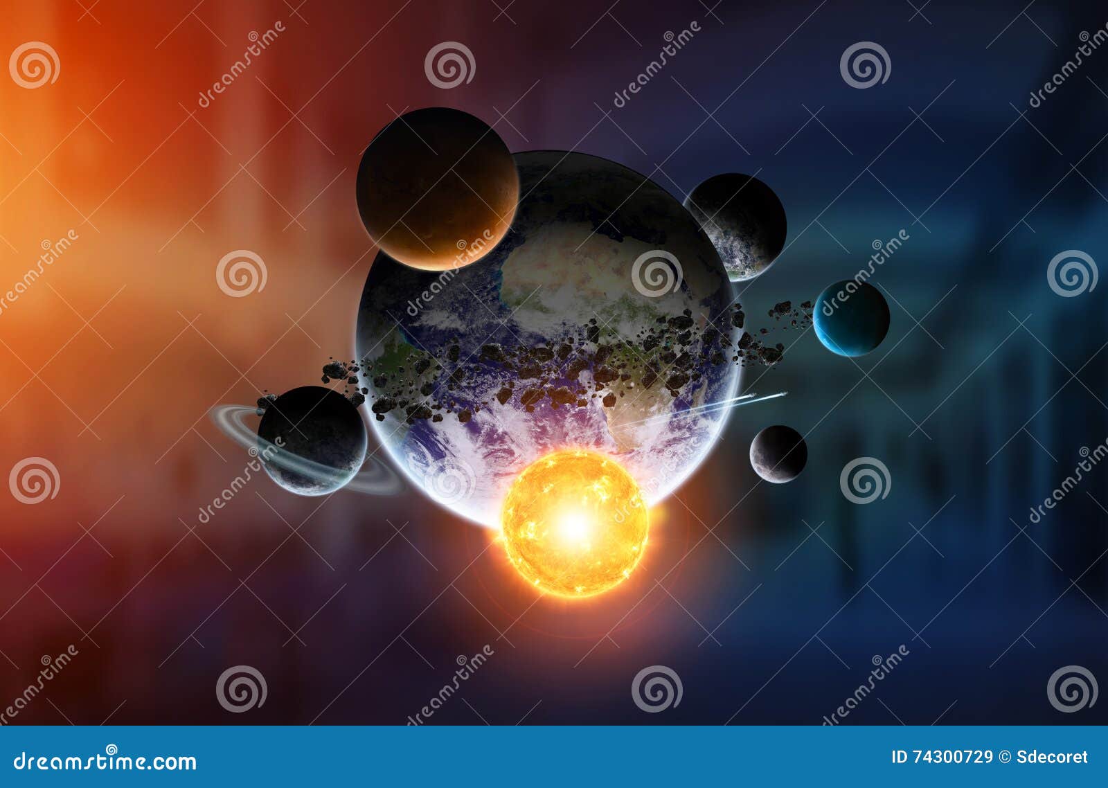 Solar System On Office Background Royalty-Free Stock Photography ...