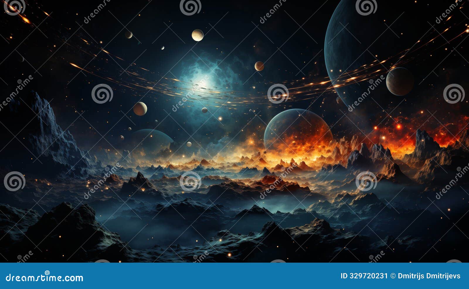 Solar System in Outer Space, Planets Moving in Their Orbit with ...