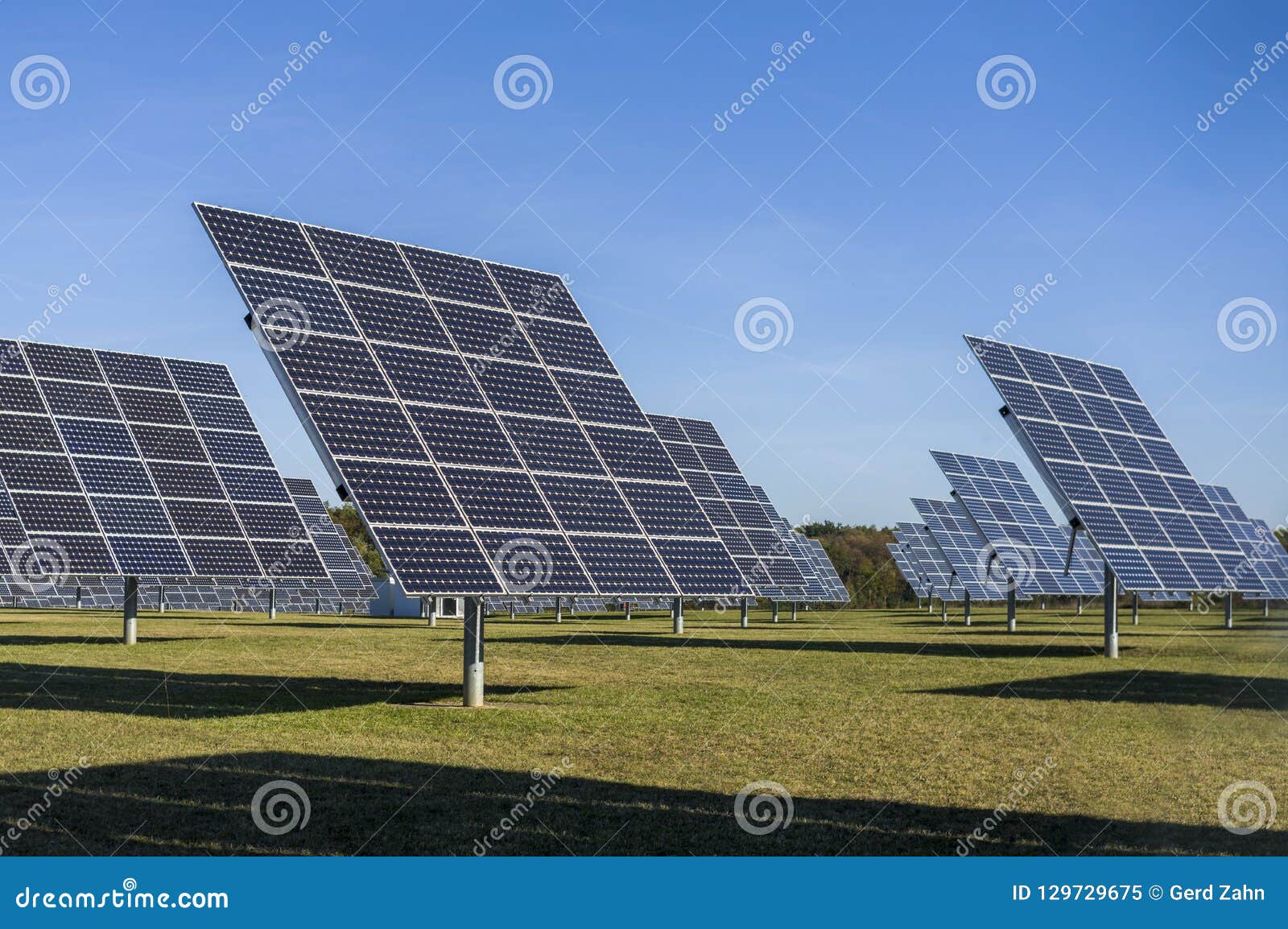 Solar System, Overview Solar Power Plant with Trackable Elements Stock ...