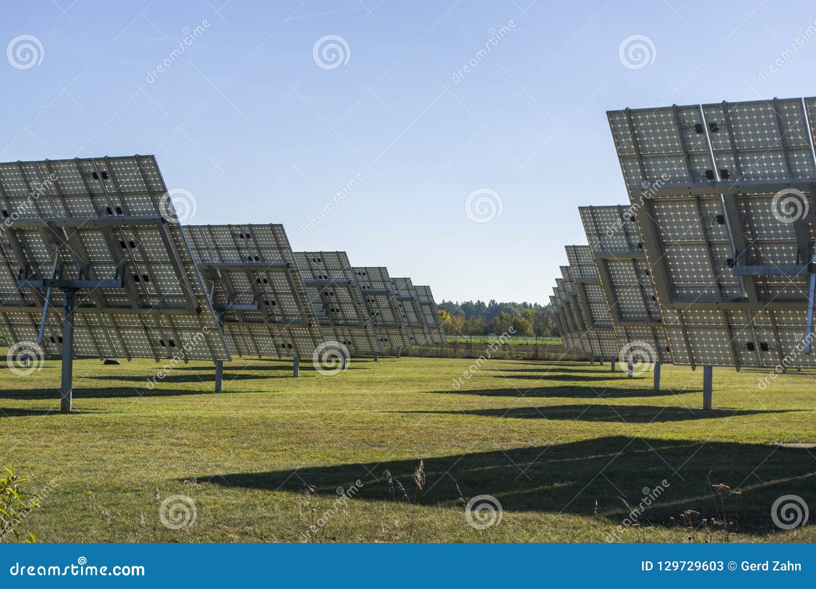 Solar System, Overview Solar Power Plant With Trackable Elements ...