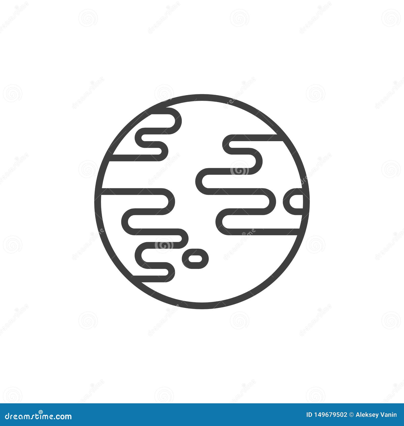 Jupiter Line And Glyph Icon. Solar System Biggest Planet. Astronomy ...