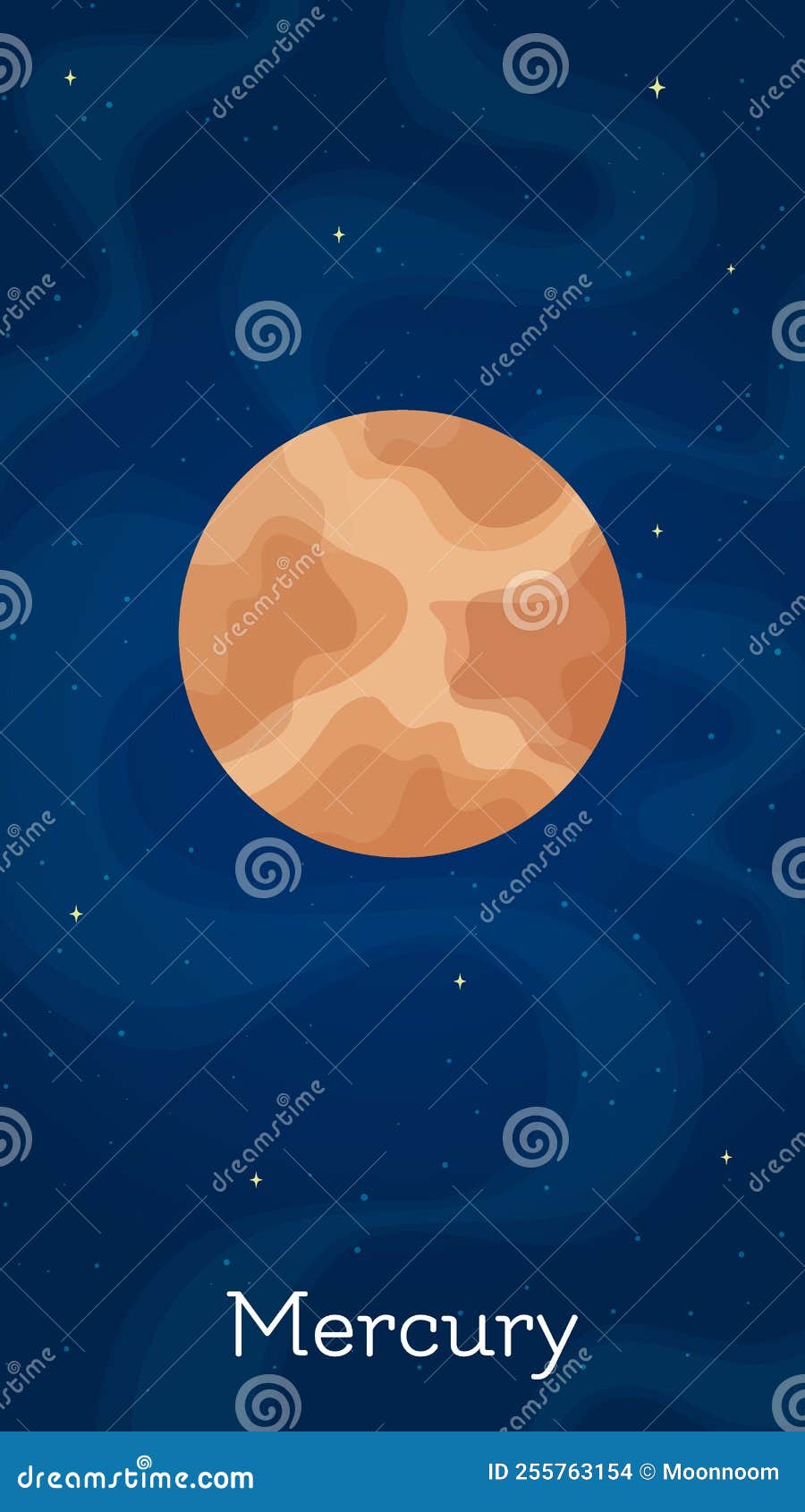 Solar System Planet Mercury Vector Illustration. Stock Vector ...