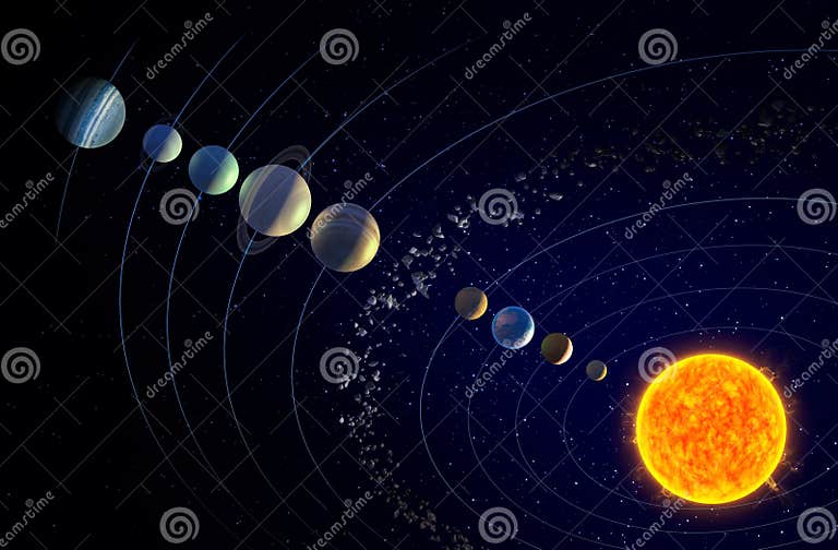 Solar system with Planet X stock illustration. Illustration of earth ...