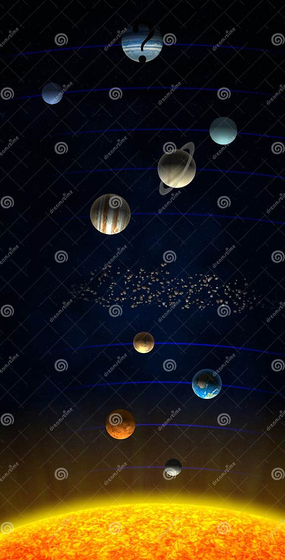Solar system with Planet X stock illustration. Illustration of cosmos ...