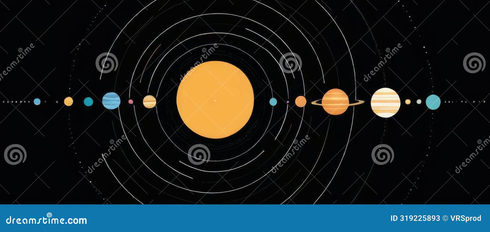 Solar System Planetary Alignment Graphic Stock Image - Image of ...