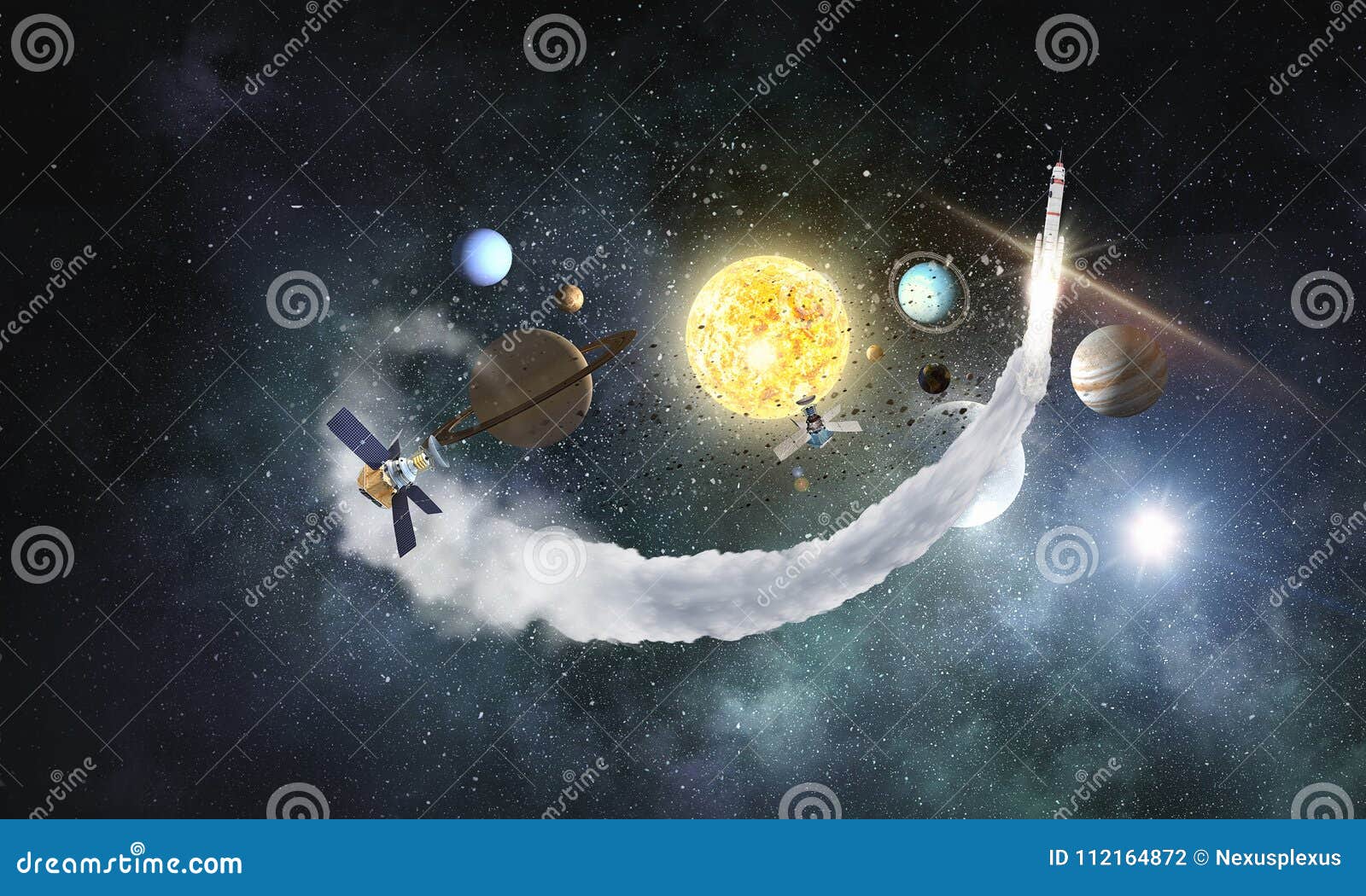 Solar System Planets . Mixed Media Stock Photo - Image of cosmos, night ...