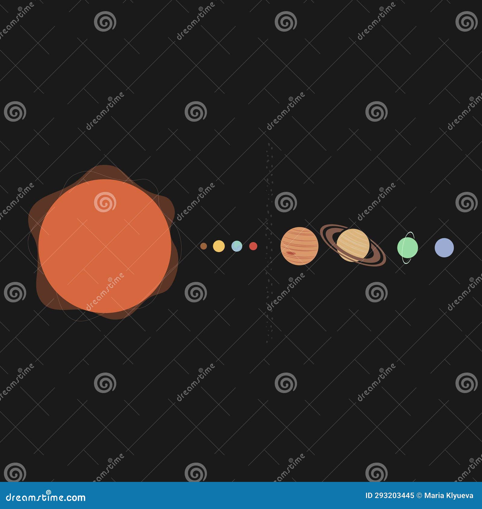 Solar System with Planets. Flat 2d Vector Stock Vector - Illustration ...
