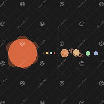 Solar System with Planets. Flat 2d Vector Stock Vector - Illustration ...