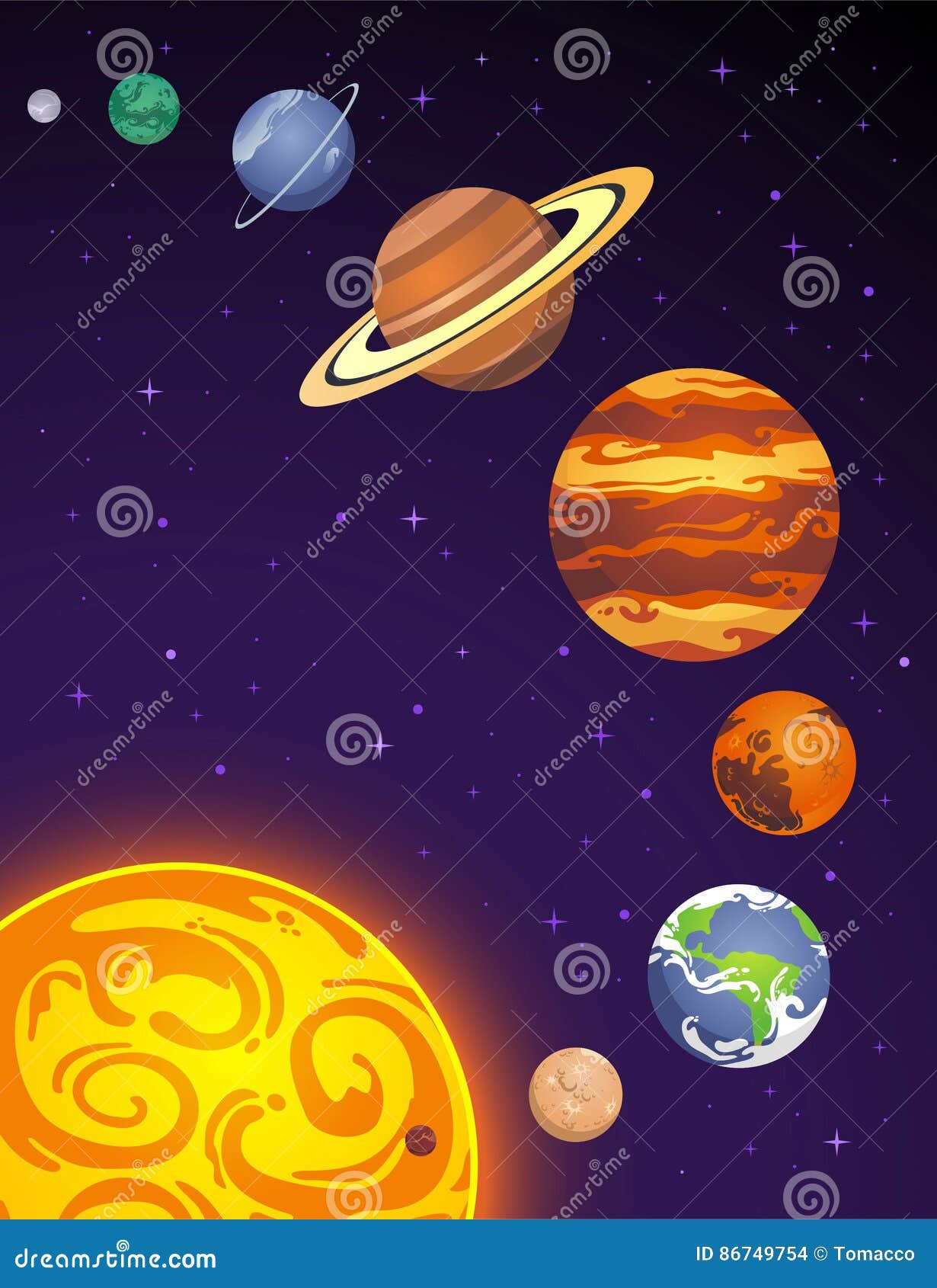 Solar System Planets Cartoon Stock Illustration - Illustration of ...