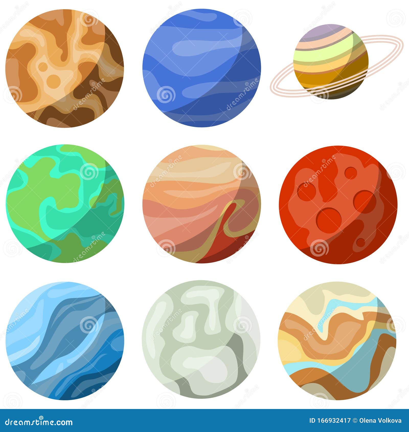 The Solar System, the Planets of the Solar System. Cartoon Vector ...