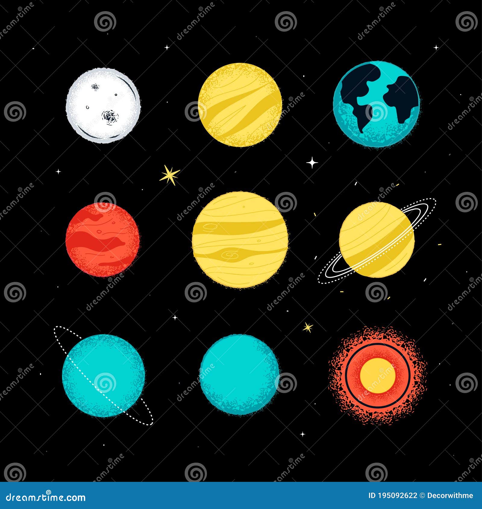Solar System Planets - Colorful Flat Design Style Objects Stock Vector ...