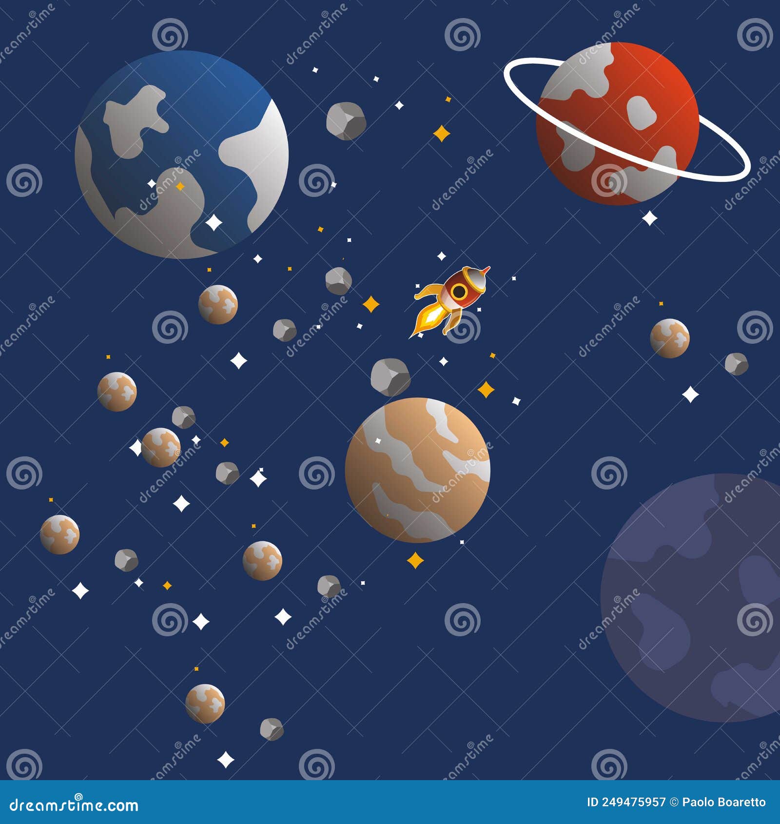 Solar System of Planets Illustration Stock Vector - Illustration of ...