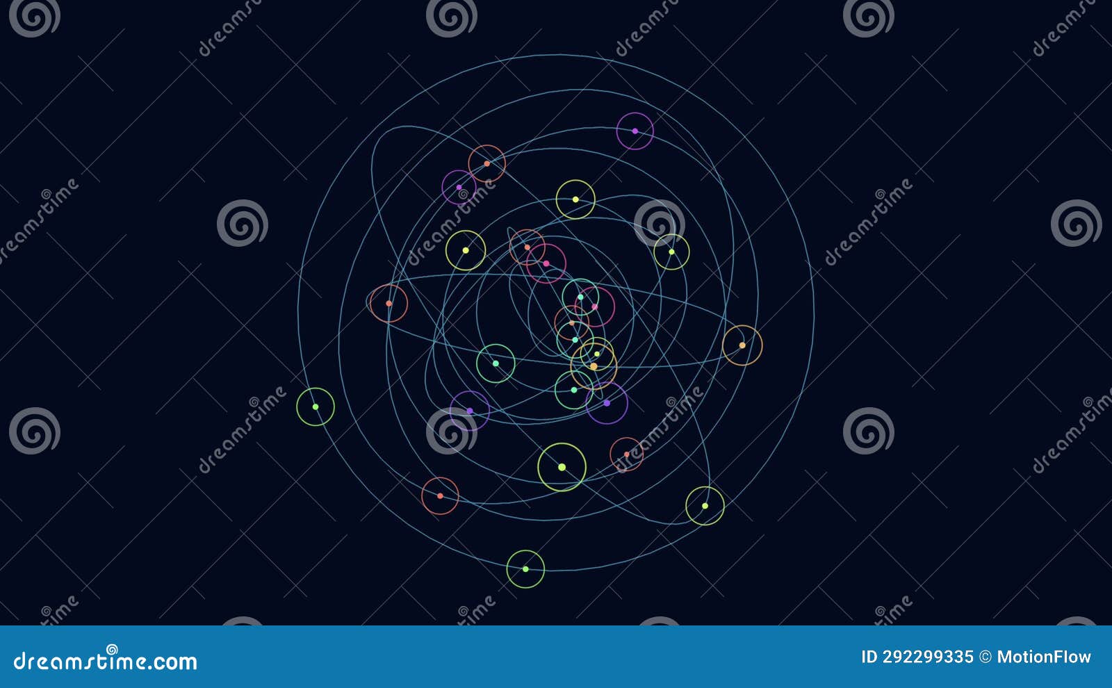 The Solar System Planets Orbits and Relative Positions in Colorful ...
