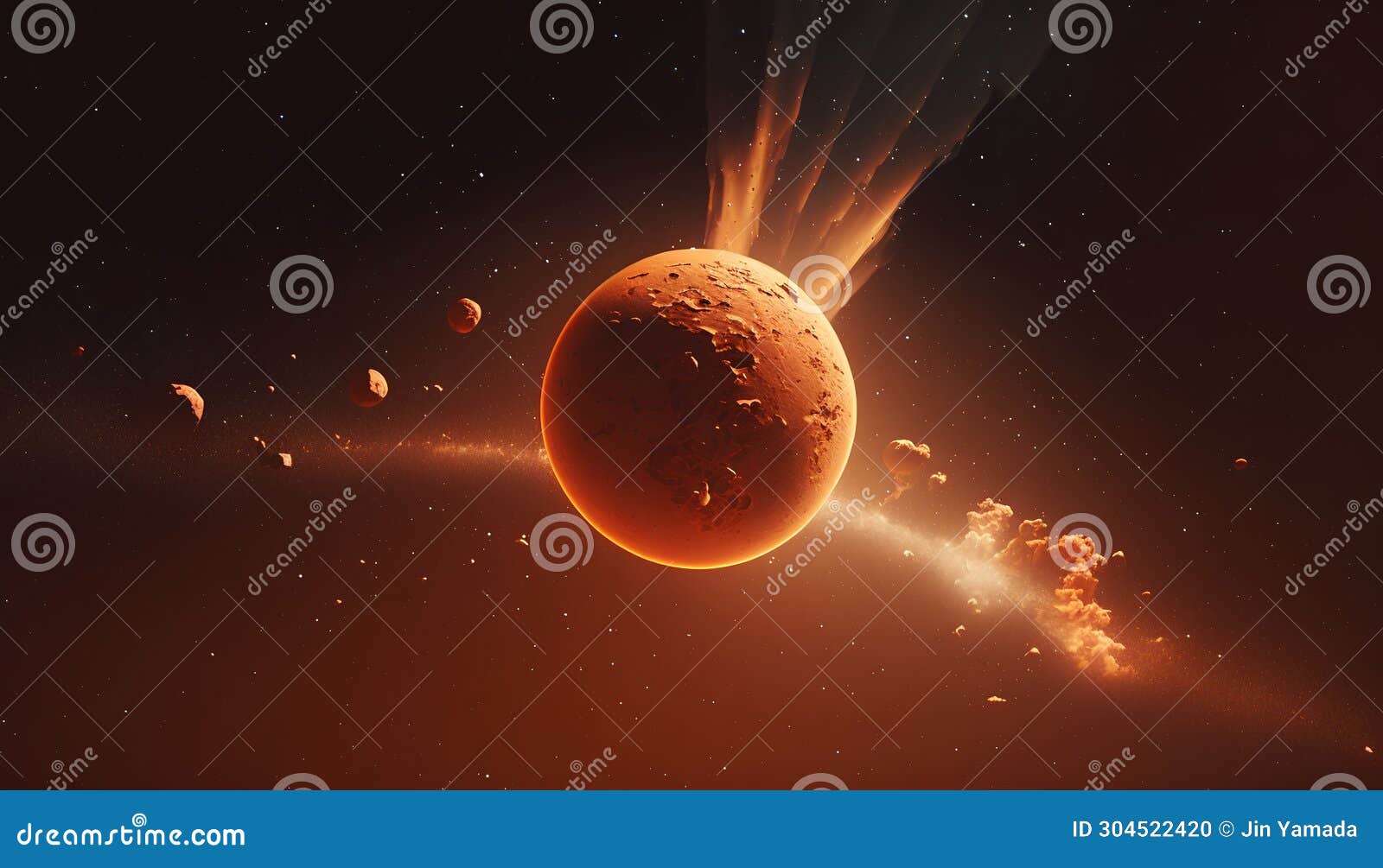Solar System - Planets in Outer Space. 3D Render Stock Illustration ...