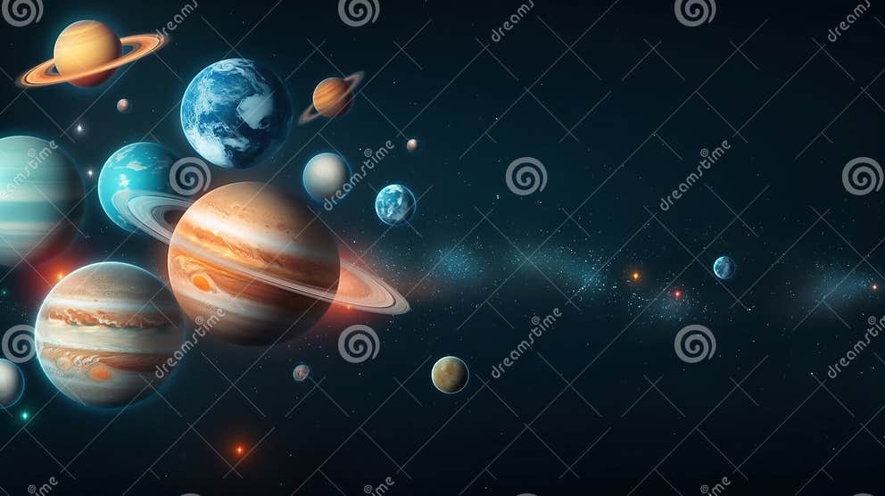 Solar System Planets in Outer Space 3d Rendering Image, Ai Generated Stock Illustration ...