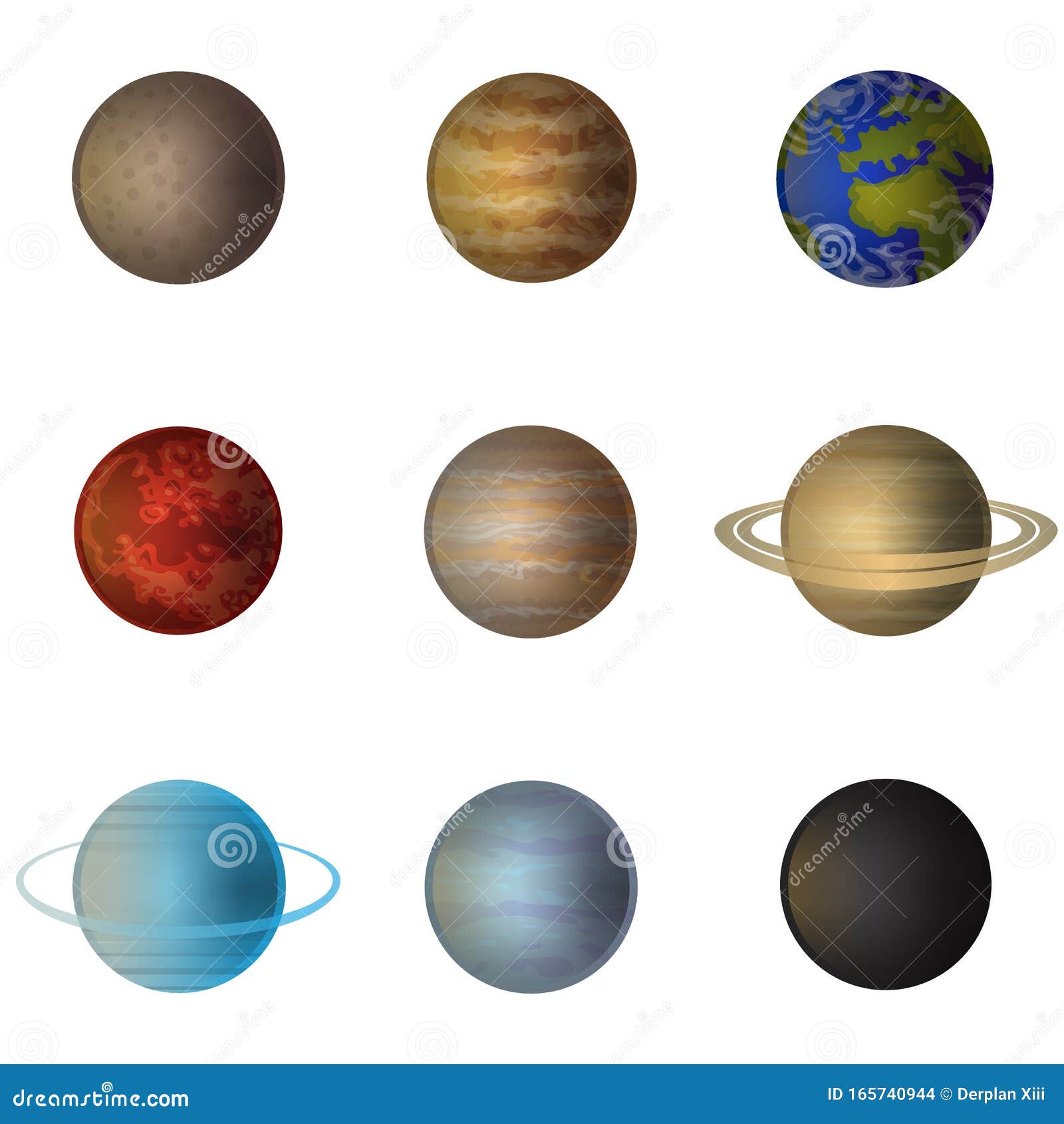 Solar System planets set stock illustration. Illustration of design ...