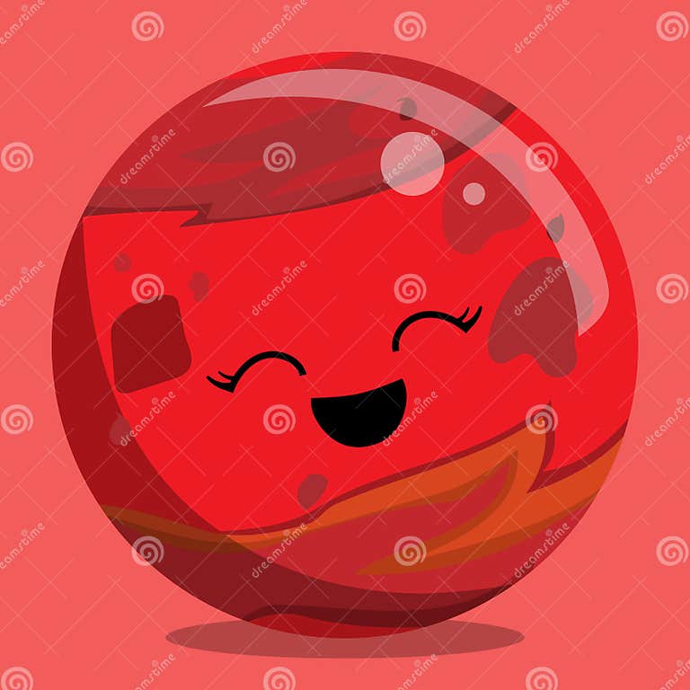 Solar System Planets Smiley Mars 01 Stock Vector - Illustration of ...