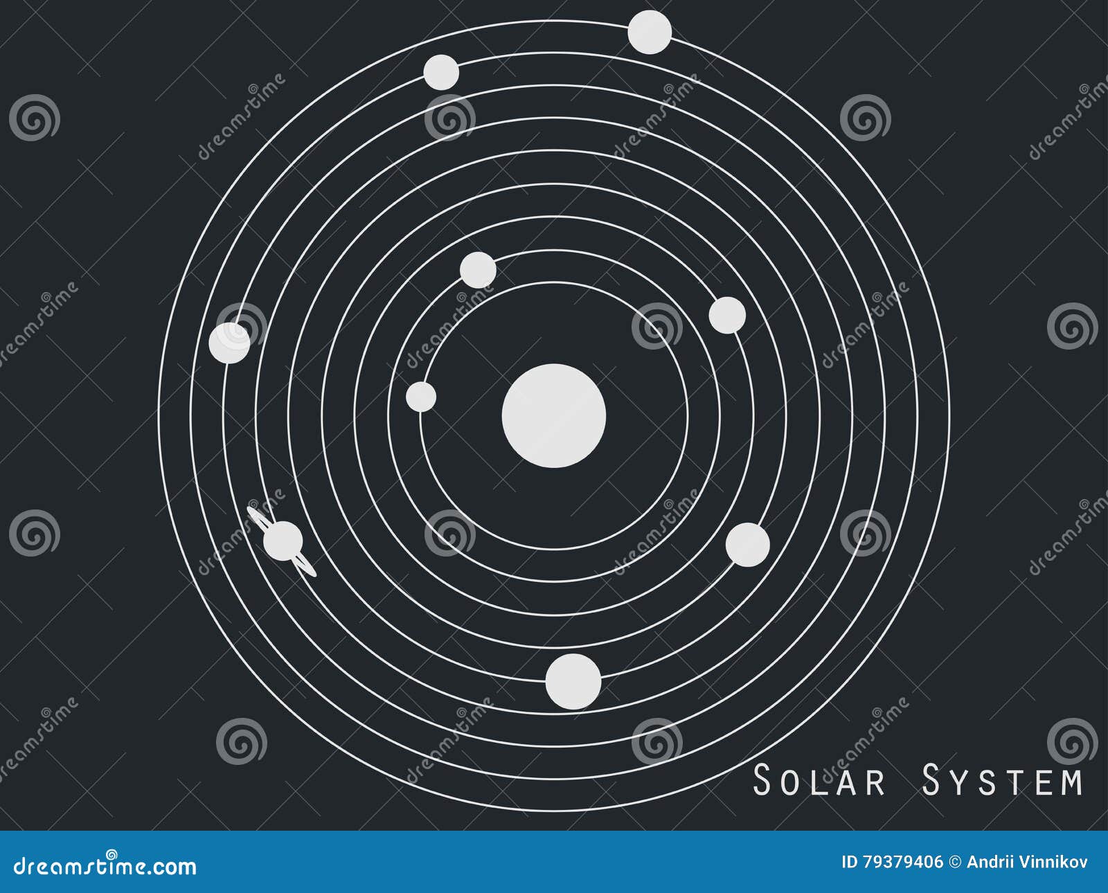 Solar System Planets, Space Objects. Solar System Illustration in ...