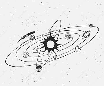 Solar system doodle stock vector. Illustration of astronomy - 112138948