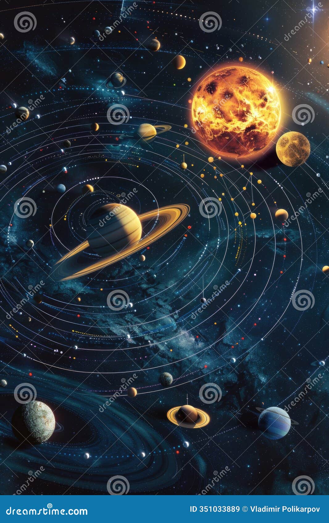 Solar System with Planets and Sun, Ideal for Educational Materials ...