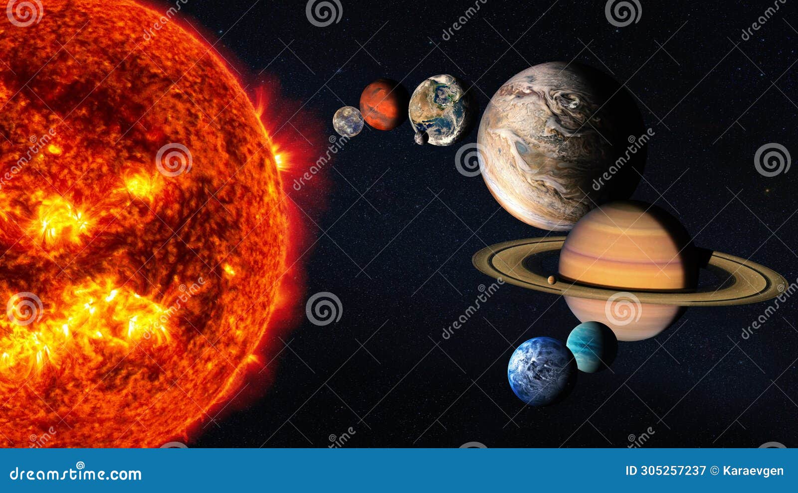 Solar System Planets with Sun and Stars. Elements of this Image ...