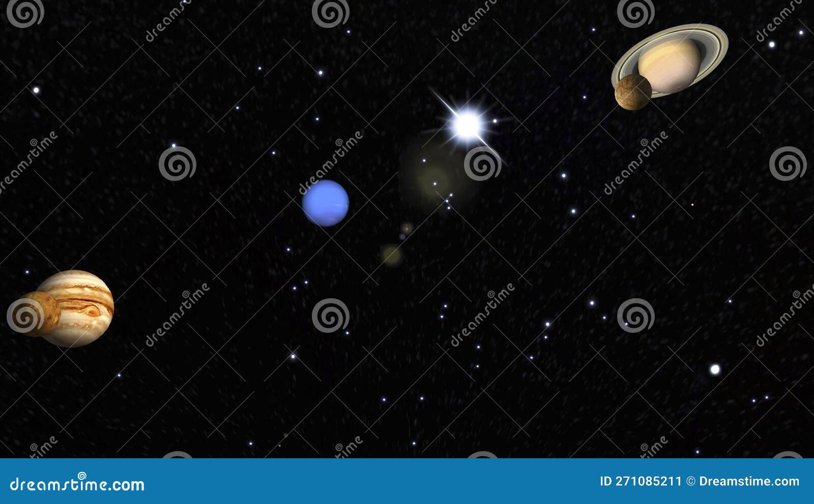 Planets in the Universe, Science Fiction Wallpaper. Stock Illustration ...
