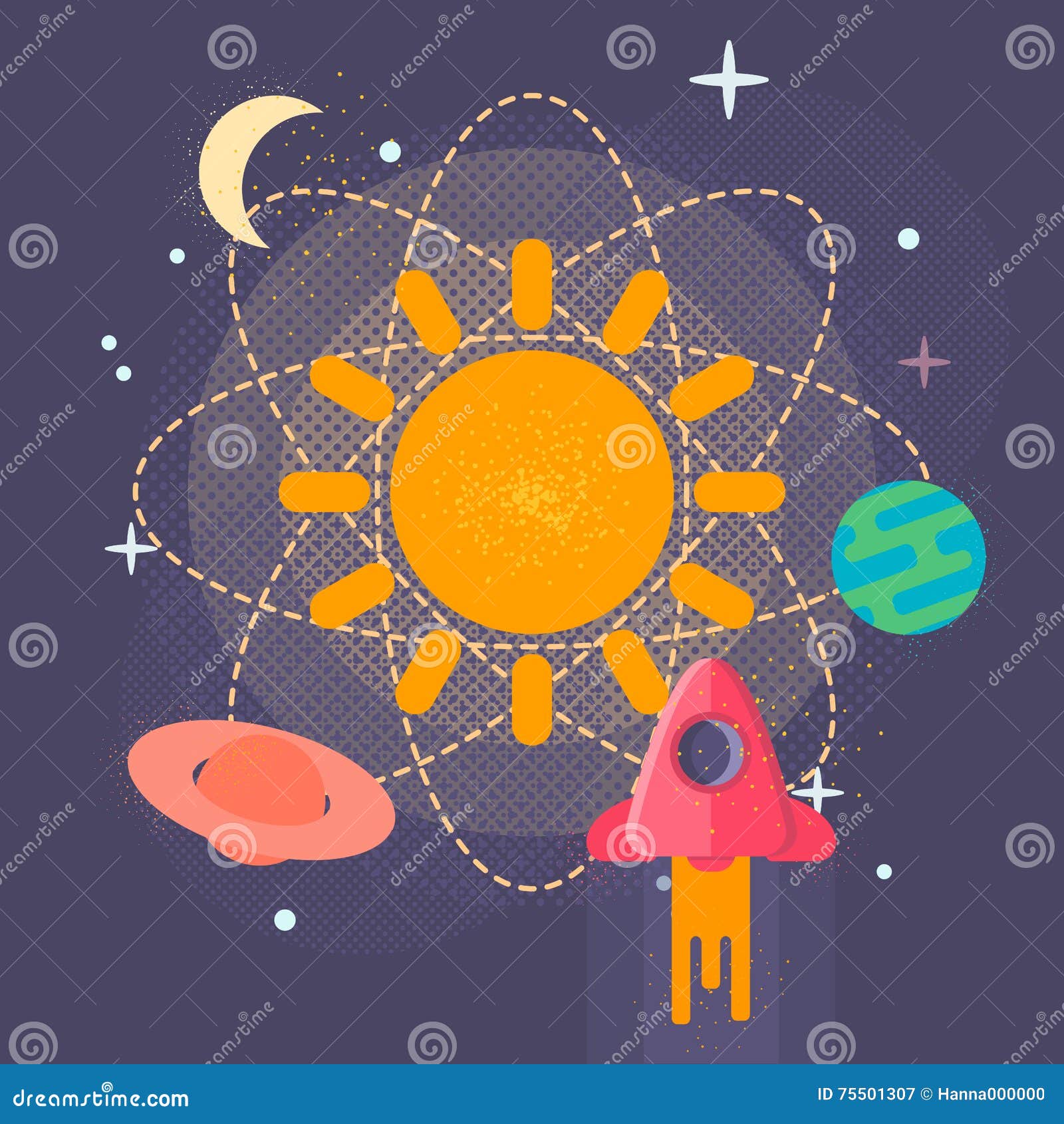 Solar System Planets - Vector Illustration Of The Solar System Planets ...
