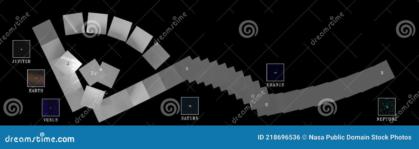 Solar System Portrait - 60 Frame Mosaic Picture. Image: 218696536