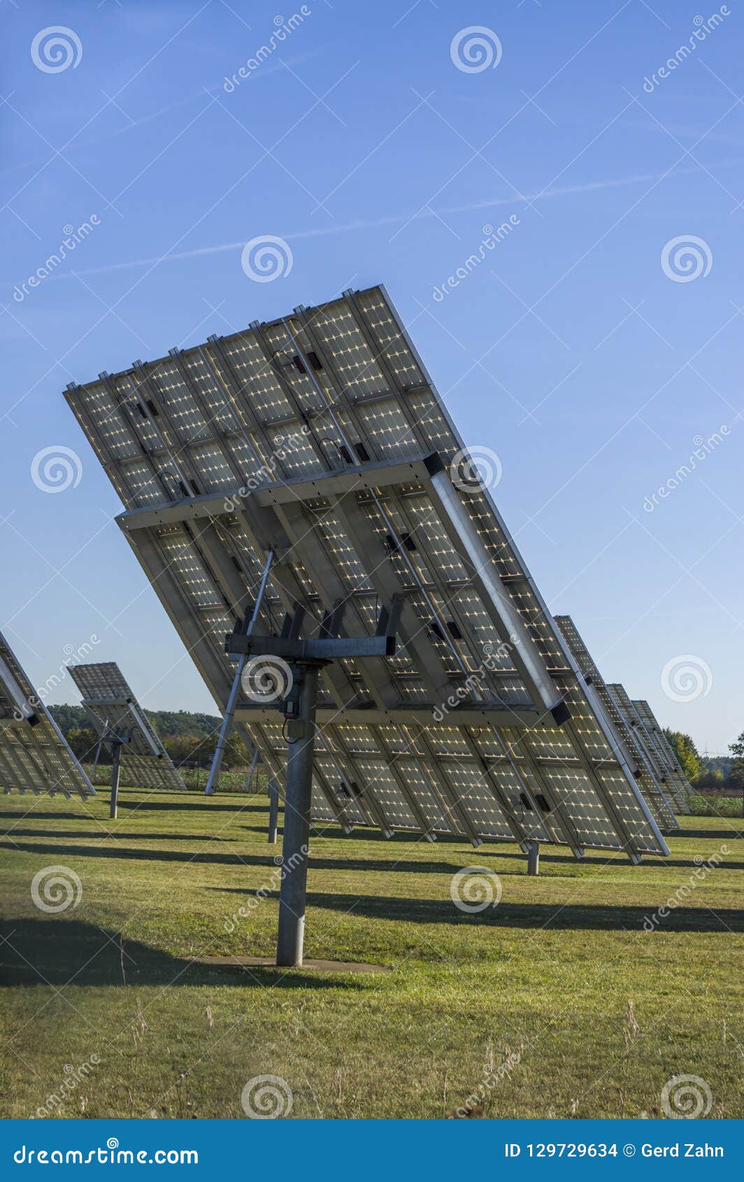 Solar System, Solar Power Plant with Trackable Elements in Sunshine ...