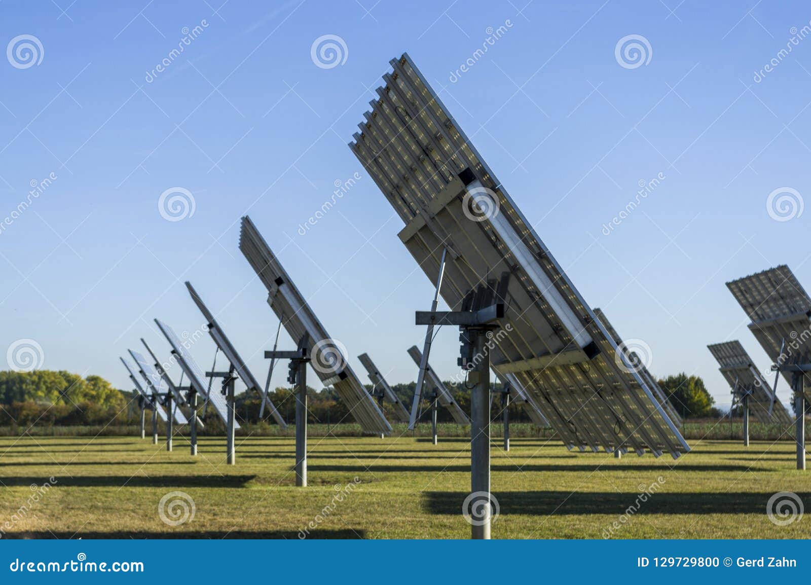 Solar System, Solar Power Plant with Trackable Elements in Sunshine ...