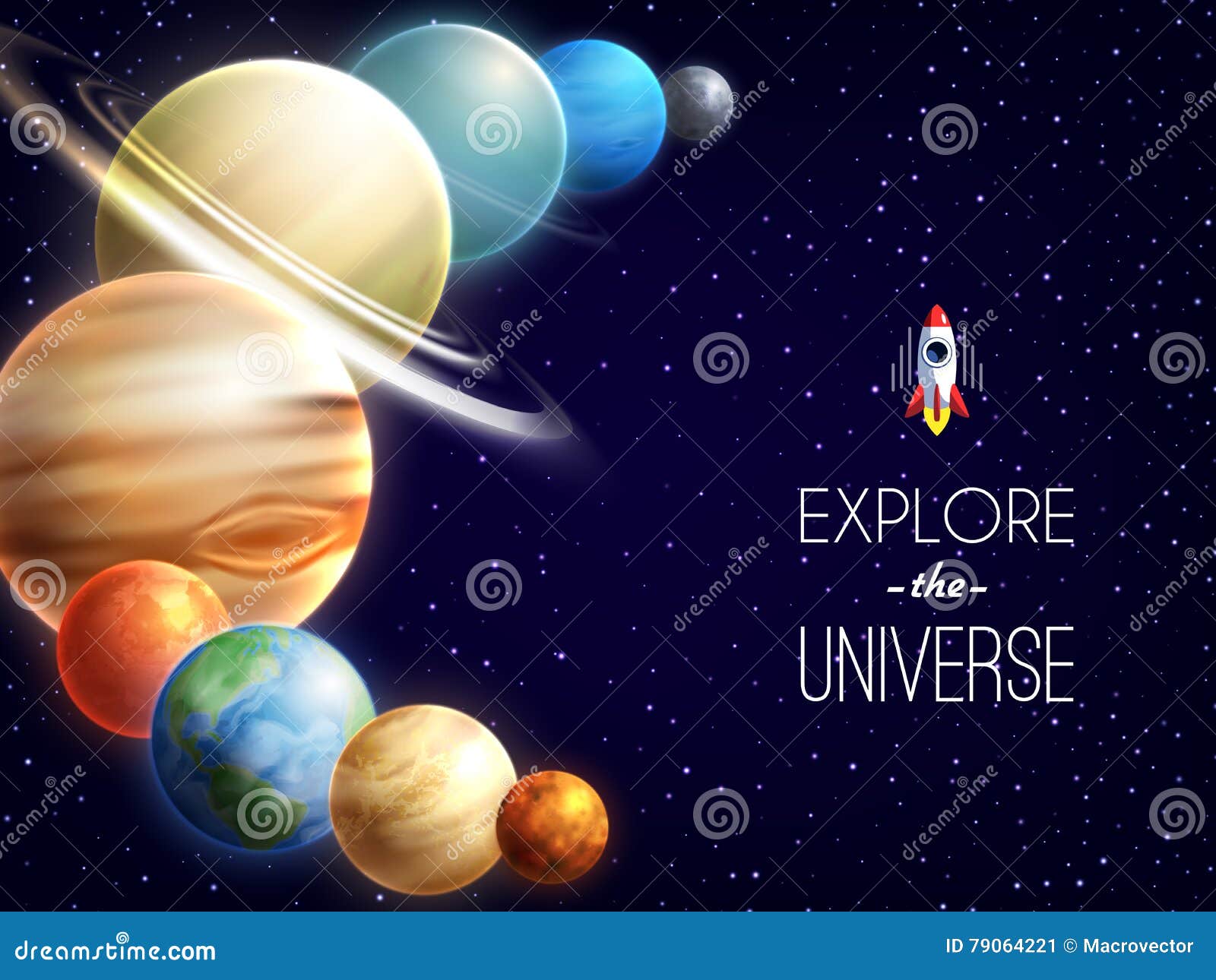 Solar System Realistic Background Stock Vector - Illustration of space ...