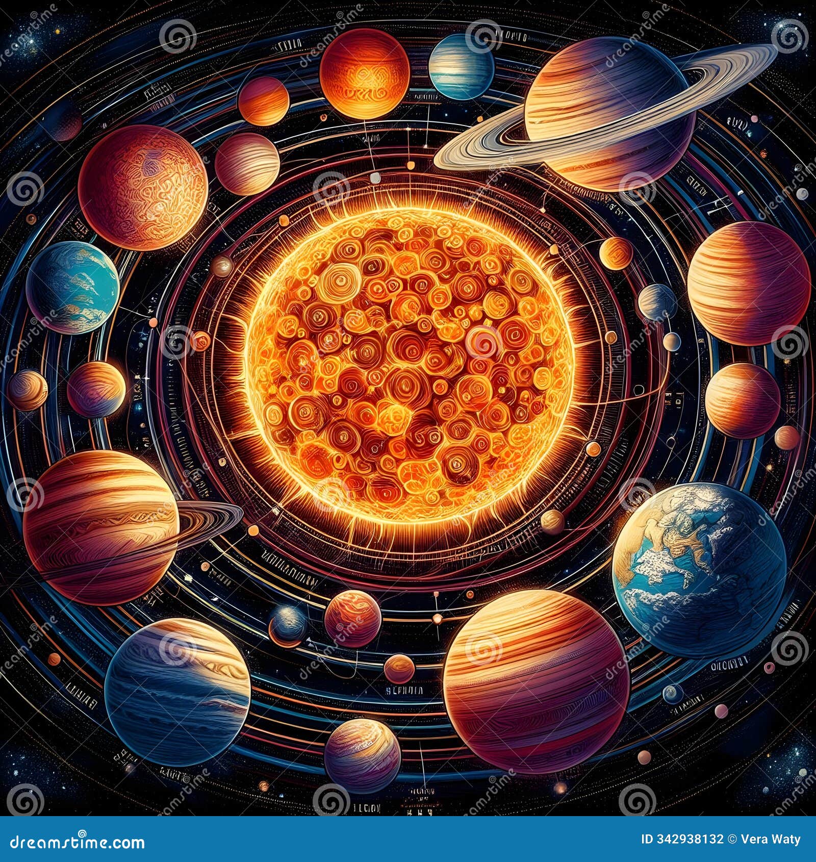 Solar System Revolves Around the Sun Stock Photo - Image of systems ...