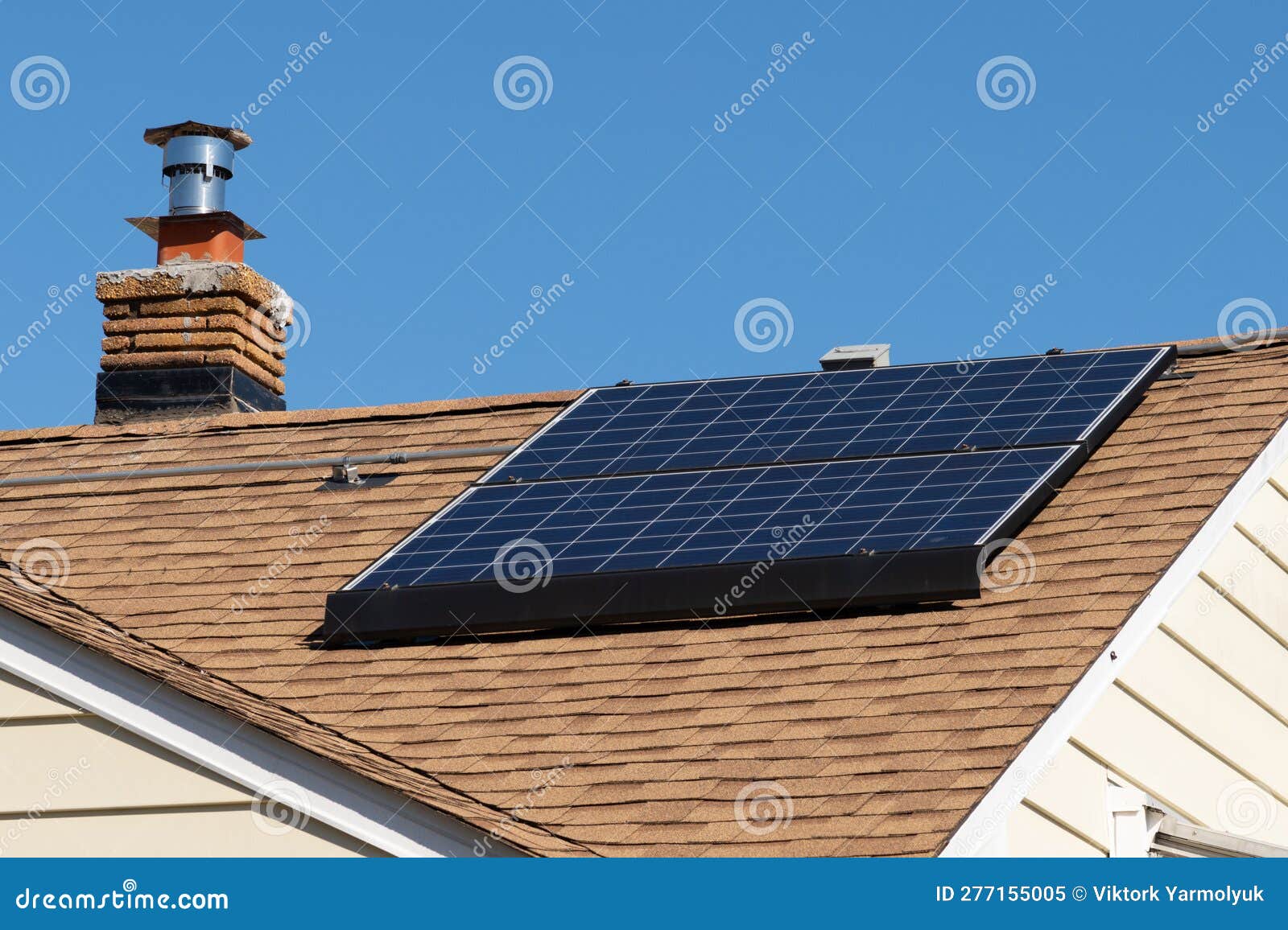 Solar System on a Roof Own Home Stock Image - Image of photovoltaic ...