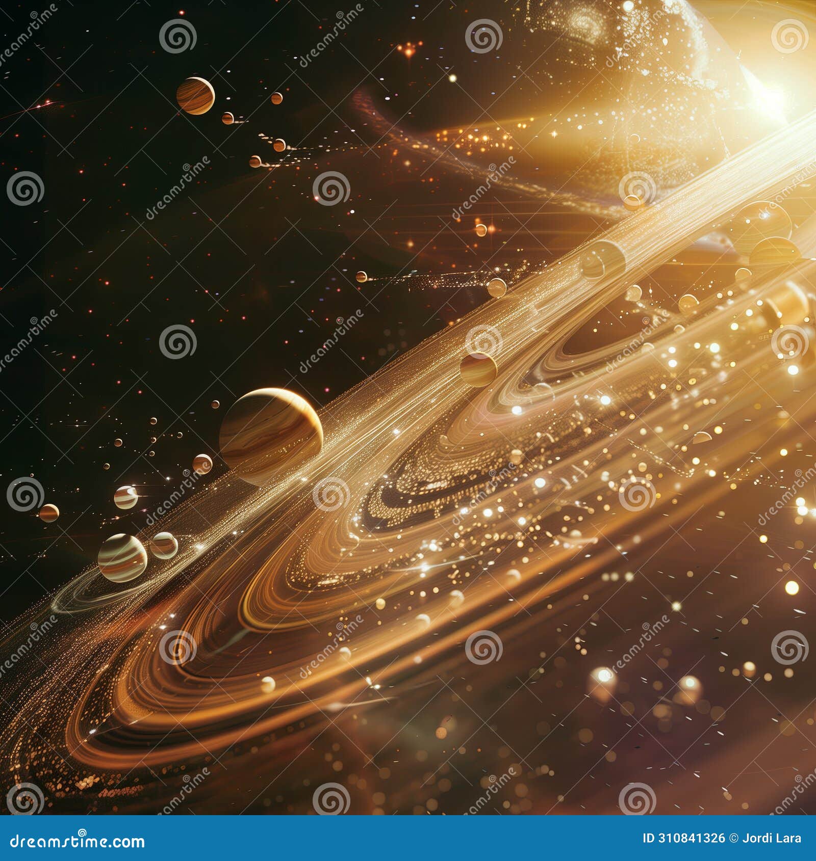 The Solar System Rotating Very Fast Stock Illustration - Illustration ...